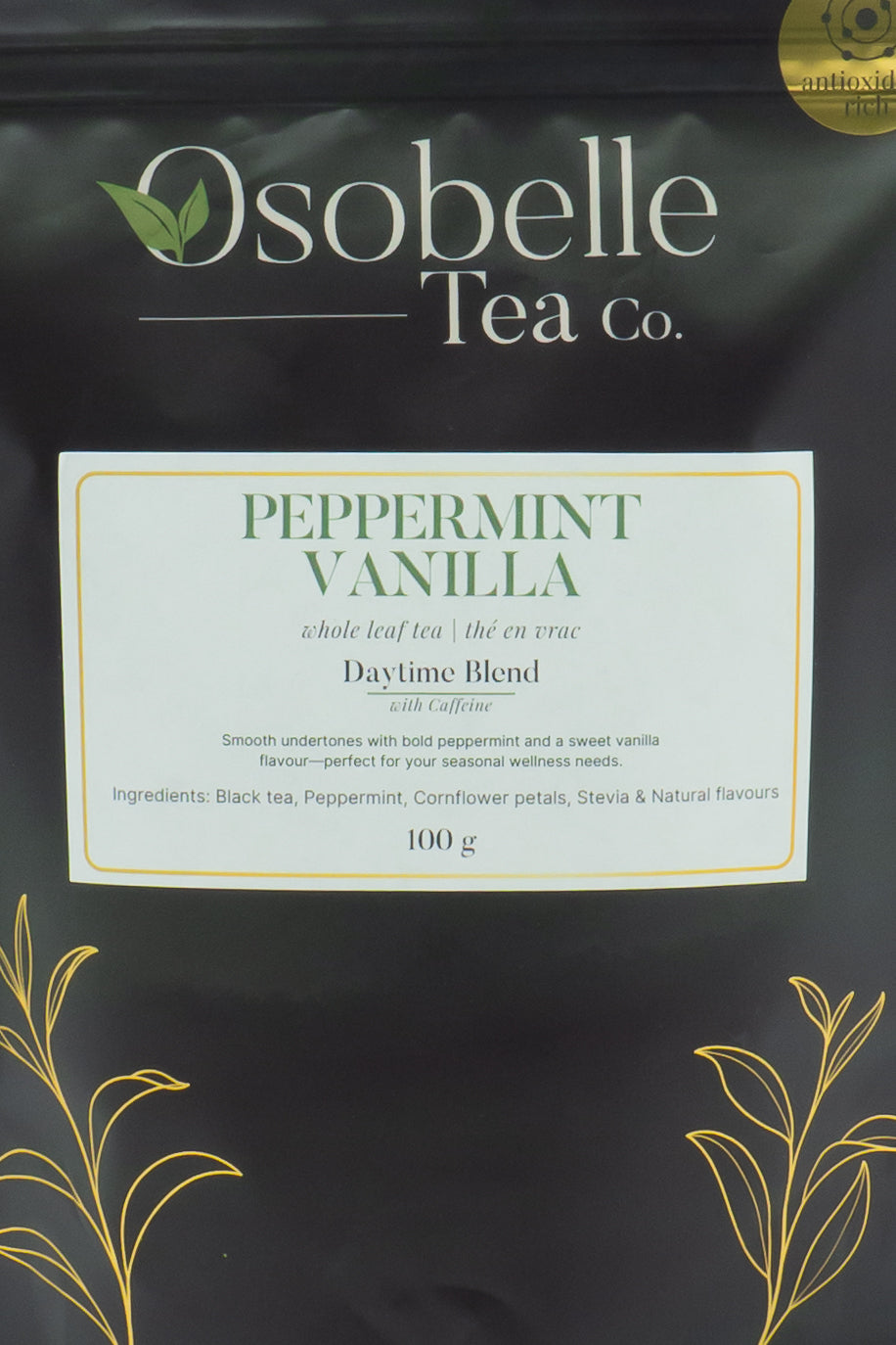 Peppermint Vanilla| Whole Leaf Loose | 100g – Osobelle Tea Co.